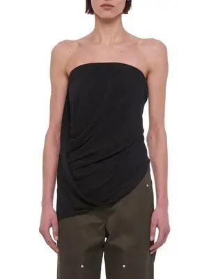 Helmut Lang Draped Twist Tube Top - Black