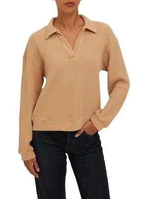 PROJECT SOCIAL T Pacific Collared Pullover - Camel