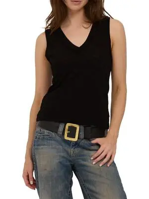 PROJECT SOCIAL T PROJECT SOCIAL T Slub Cotton V-Neck Tank Black