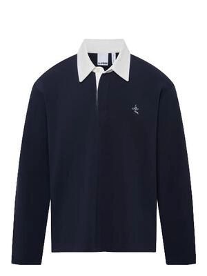LE PERE Long-sleeve Rugby Polo - Navy