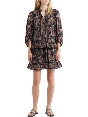 CLEOBELLA Emily Organic Cotton Printed Mini Dress - Bois Print