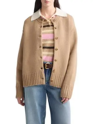Guest In Residence Cashmere Relaxed Fit Cardigan - Camel