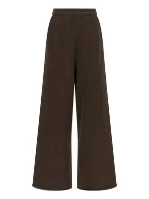 ENTIRE STUDIOS Elastic-waist Wide Leg Cotton Athletic Pants - Brown