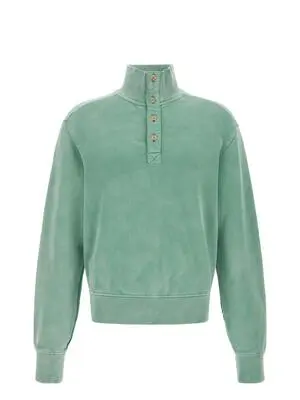 ENTIRE STUDIOS Buttoned Turtleneck Sweatshirt - Green