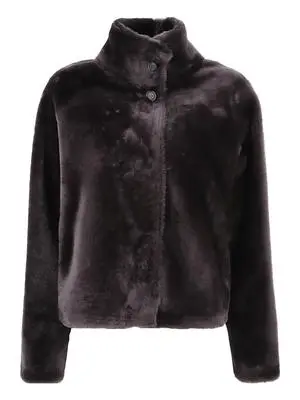 ARMA Cropped Faux Fur Jacket - Black