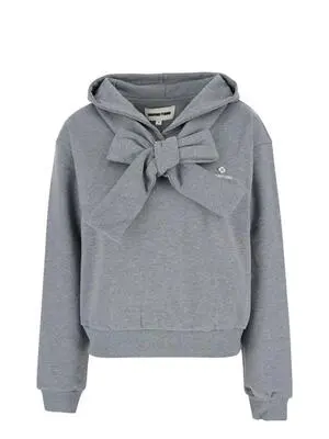 SHUSHU/TONG Cotton Bow Detail Hoodie - Grey