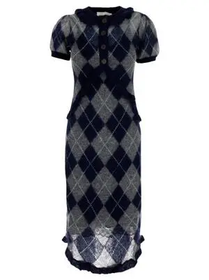 SHUSHU/TONG Short Sleeve Knit Dress - Blue
