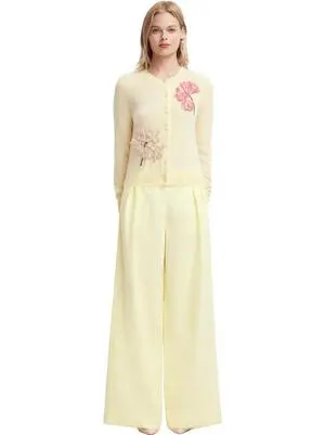 LEO LIN Elisha Wide Leg Pants - Chartreuse