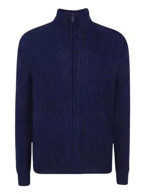 Aspesi Long-sleeved Zipped Cardigan - Blue
