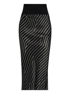 RICK OWENS Rick Owens Twotone Striped Midi Skirt