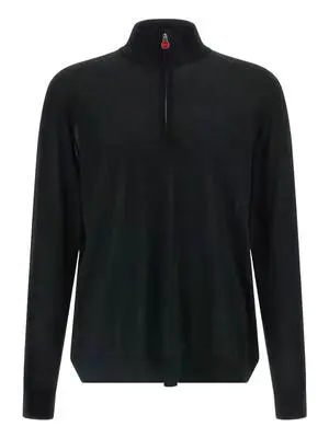 Kiton Half-zip Wool Sweater - Black