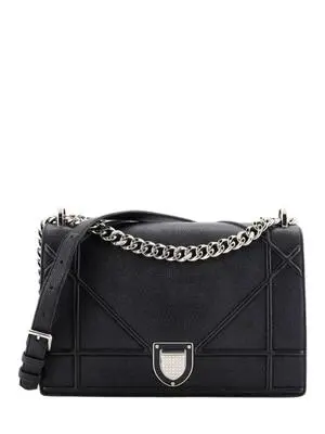 DIOR Christian Dior Diorama Flap Bag Grained Calfskin Medium