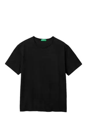 BENETTON Cotton Crewneck T-shirt Black