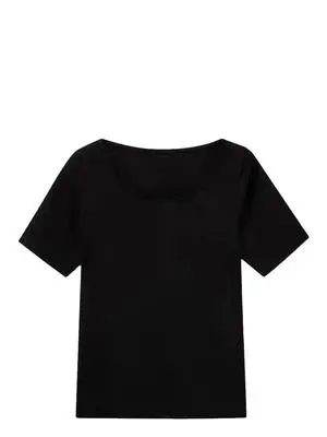 BENETTON Benetton Scoop Neck Short Sleeve T-Shirt Black