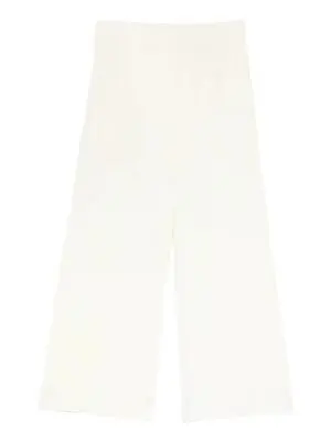ISSEY MIYAKE Pleats Please Issey Miyake Off-White Cropped Trousers