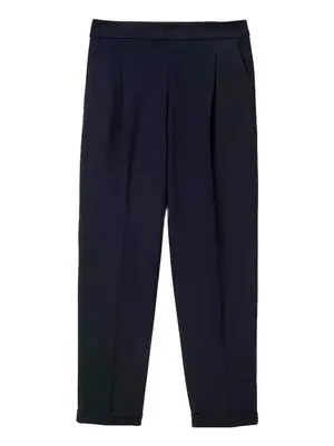 BENETTON Tailored Pleated Trousers With Turn-up Hem - Blue