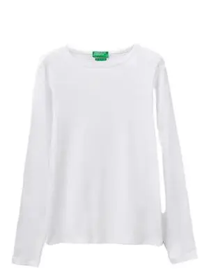 BENETTON Long Sleeve T-shirt - White