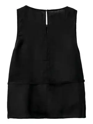 BENETTON Sleeveless Tie-waist Blouse - Black