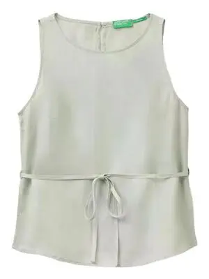 BENETTON Benetton Belted Sleeveless Linen Tank Top
