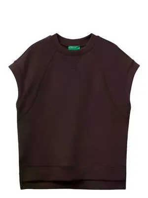 BENETTON Sleeveless Crew-neck T-shirt - Brown
