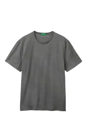 BENETTON Raw-edge Slub-texture T-shirt