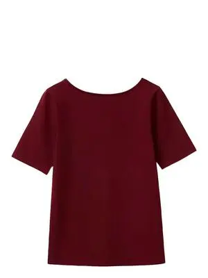 BENETTON Benetton Scoop Neck Short Sleeve T-Shirt Red