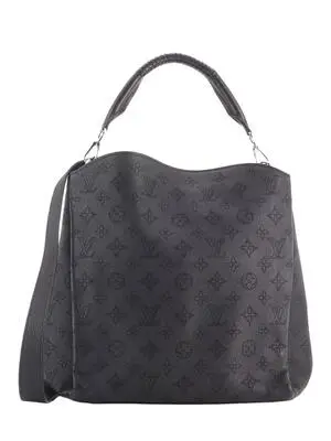 LOUIS VUITTON Mahina Leather Hobo Bag Pm - Black
