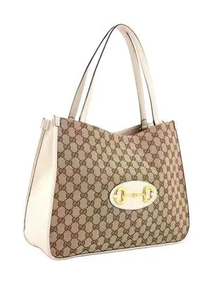 Gucci Horsebit 1955 Gg Canvas Medium Tote - Neutrals
