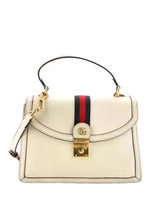 Gucci Ophidia Flap Top Handle Satchel - Neutrals