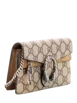Gucci Dionysus Gg Coated Canvas Super Mini Crossbody Bag - Brown