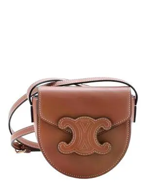 Celine Cuir Triomphe Besace Flap Bag - Brown