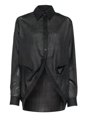 LITKOVSKA Pinstripe Sheer Shirt - Black