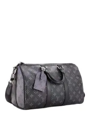 LOUIS VUITTON Keepall Bandouliere 35 Travel Bag Monogram Eclipse Canvas - Black