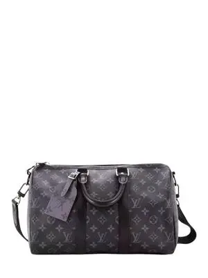LOUIS VUITTON Keepall Bandouliere 35 Travel Bag Monogram Eclipse Canvas - Black