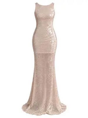 AISL Embellished Sequin Gown - Pink