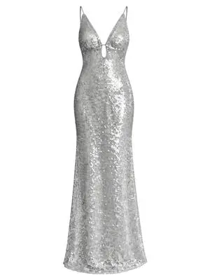 AISL Aisl Sequin Plunge Gown