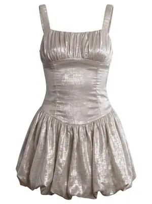 AISL Aisl Ruched Bust Bubble Hem Mini Dress