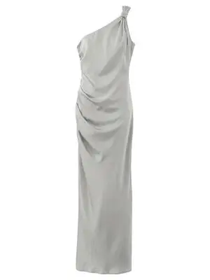 AISL One-shoulder Maxi Dress With Knotted Detail - Grey