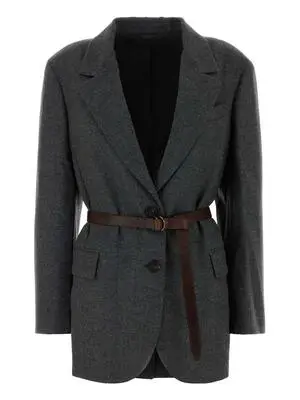 BRUNELLO CUCINELLI Dark Wool & Cashmere Blazer