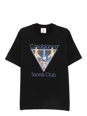 Casablanca Tennis Club Icon Graphic-print T-shirt - Black