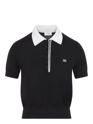 CELINE CELINE Cashmere Silk Polo Sweater