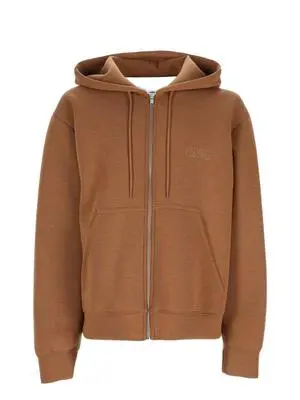 MAISON MARGIELA Maison Margiela Zip-Front Hooded Sweatshirt Brown