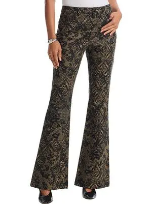Cinq À Sept Charlie Printed Patchwork Lace Flare Jeans - Biscotti/black
