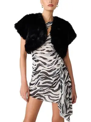 Steve Madden Jalen Faux Fur Bolero - Black