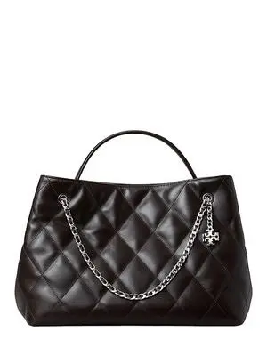 Tory Burch Fleming Quilted Leather Carryall - Cocoa