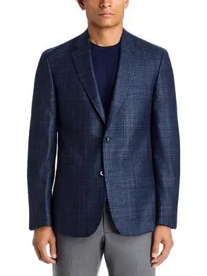 Bloomingdale'S Loro Piana Wool, Silk & Cashmere Plaid Sport Coat - Navy