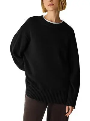 Eileen Fisher EILEEN FISHER Cotton & Cashmere Crewneck Sweater Black
