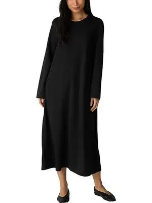 EILEEN FISHER Eileen Fisher Extra Fine Ponte Crewneck Maxi Dress
