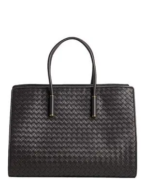 Bottega Veneta Barbara Intrecciato Leather Tote - Espresso/brass