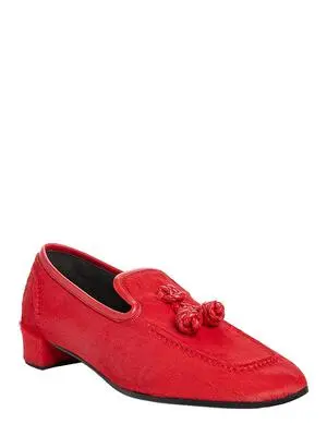 Bottega Veneta Calf Hair Loafers - Flame